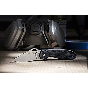 Spyderco Para 3 Lightweight Signature Folding Utility Pocket Knife with 2.92" Stainless Steel Blade and FRN Handle - Everyday Carry - PlainEdge - C223PBK