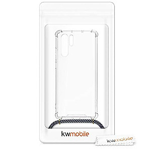 kwmobile Crossbody Case Compatible with Huawei P30 Pro Case - Clear TPU Phone Cover w/Lanyard Cord Strap - Anthracite