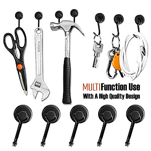 Magnetic Hooks，35Lbs ​Strong Neodymium Magnet Hook,for Hanging BBQ Grill Tools Pot Holders,Refrigerator,Cruise,Kitchen,Key Holder,Coat,(Black 10PACK)