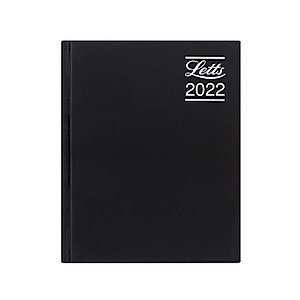 Letts of London Rhino 2022 Diary - A5 Day to a Page with appointments - Black 22-TR1XABK