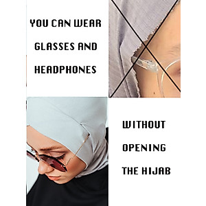 VeilWear Instant Hijab for Headphones and Glasses, Sport Head Scarf, Ready to wear Muslim Accessories for Women (Black)