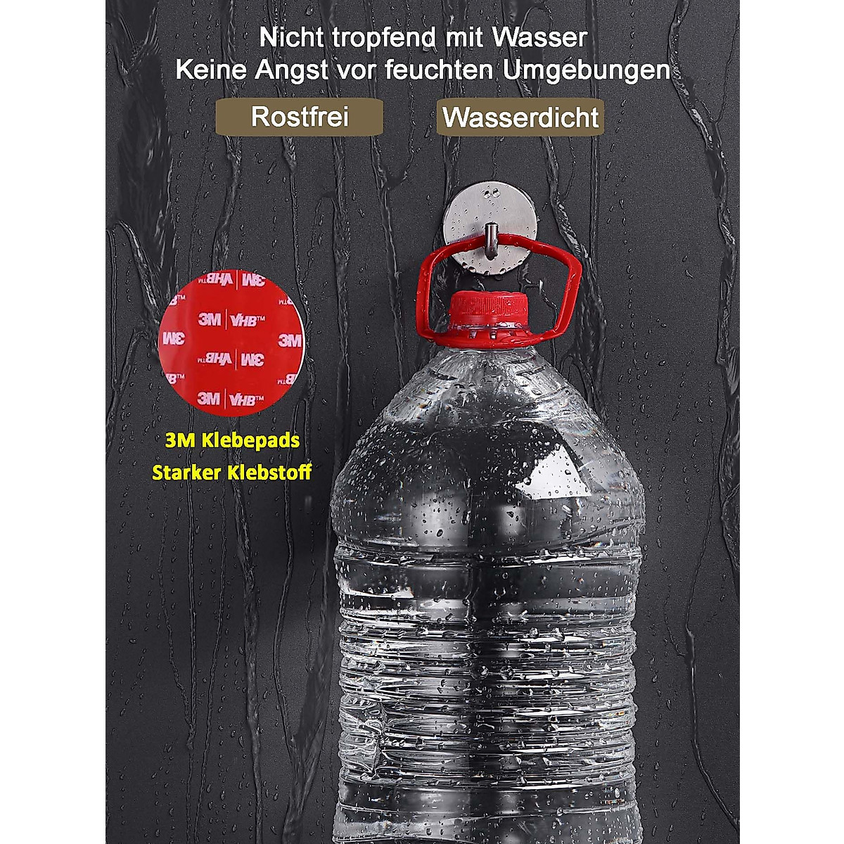 SonTiy All Metal Adhesive Hook Heavy Duty Self Adheasive Towel Hook Wall Hooks Hanging Hook for Walls No Damage Stick on Hooks, Waterproof, Home, Bathroom, Kitchen, Office, and Outdoor 5Pcs