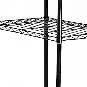 LEEJAY 5 Tier Black Wire Shelving Unit, Heavy-Duty Standing Storage Metal Shelf Rack for Bathroom Kitchen,Garage 20.87" W*13.78" D*61.02" H