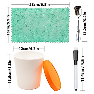 Belle&Beau 4 Pack Ice Cream Containers Set (1 Quart Each) with Silicone Lids, Ideal for Homemade Ice Cream, Sorbet, and Gelato, Dishwasher Safe, Includes 1 Erasable Marker, 1 Scoop, and 1 Cloth