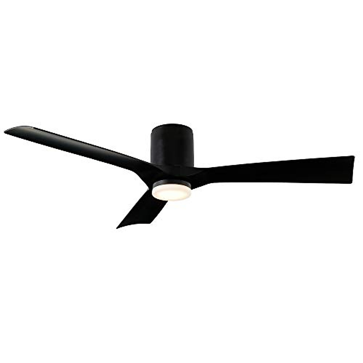 Aviator Indoor and Outdoor 3-Blade Smart Flush Mount Ceiling Fan 54in Matte Black with Wall Control (Light Kit Sold Separately)