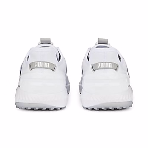 PUMA Golf Men's Ignite Elevate DISC Golf Shoe, Puma White-Puma Silver, 10