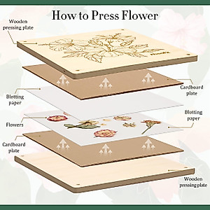 Aboofx Extra Large Flower Press Kit, 10.8" x 10.8" 10 Layers Wooden Flower Pressing Kit with Storage Bag, Flower Pressing Kit for Adults, DIY Pressed Flower Plant Preservation Kit