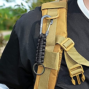 EOTW Carabiner Keychain, Small Carabiner Clip with Paracord Keychain Mini Aluminum D Ring Key Organizer