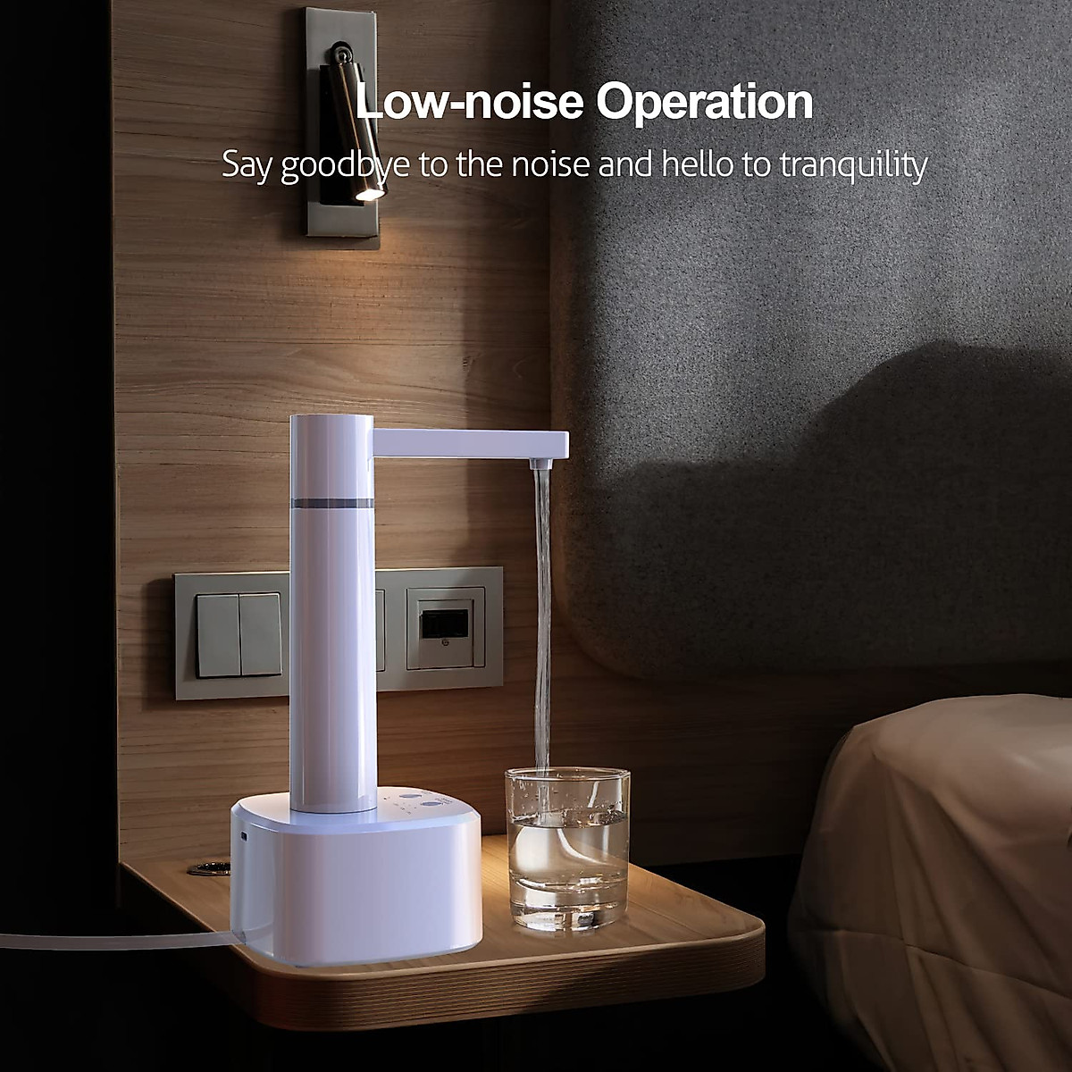 Water Dispenser for 5 Gallon Bottle, Desktop Water Dispenser with 4 Levels, 2-in-1 Smart Tabletop Water Dispenser & Water Jug Pump, Portable Water Jug Dispenser Bottle Pump for Home, Office, Camping