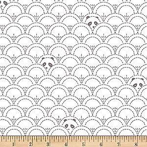 Art Gallery Fabrics Art Gallery Pandalicious Hidden Panda Cottonbud Fabric, White