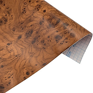 Yifely Brown Wood Grain Furniture Paper PVC Self-Adhesive Shelf Liner Locker Door Sticker 17.7 Inch by 9.8 Feet