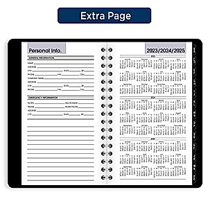 AT-A-GLANCE 2024 Weekly Planner, DayMinder, Hourly Appointment Book, 3-1/2 x 6", Pocket Size, Tabbed Telephone/Address Pages, Texture Cover, Black (G2500024)