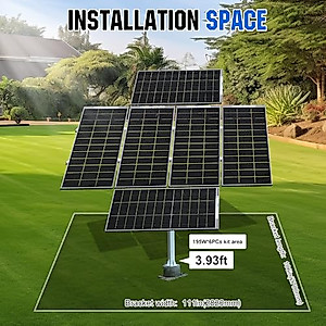 ECO-WORTHY 1200W Solar Tracker System: 6pcs Bifacial 195W Monocrystalline Solar Panels, Dual-Axis Solar Tracking Kit with Tracker Controller for Shed Farm Yard Hut Field and Any Off-Grid