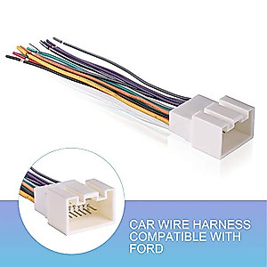 RDBS Car Radio Wire Harness to Install an Aftermarket Stereo Receiver Fit for 1998-2009 Ford Vehicles