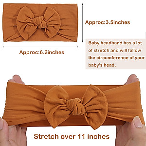 10PCS Baby Nylon Headbands Bowknot Hairbands 5Inch Hair Bows Elastics Hair Accessories for Baby Girls Newborns Toddlers Kids Children