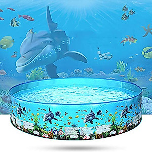ZHKGANG Home Family Pool Children's Garden Water Swimming Pool Without Tube Plastic Ocean Round Outdoor Pool,Blue-18338cm