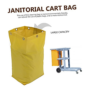 PLAFOPE 1 Pc canvas bag janitorial bag janitorial cart bag replacement cart bag trash can outdoor Cleaning Trolley Bag trashcans for car Cleaning Cart Bag Commercial Work supplies