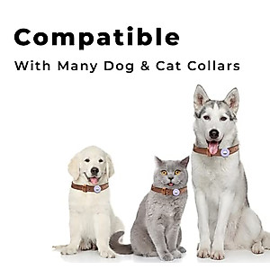 Airtag Dog Collar Holder (2-Pack) Easy to Clean Silicone, Anti-Lost GPS Air Tag Case, Compatible with Dog Cat Collars as Well as Backpacks and Purses, Shock Proof, Silicone Protective Cas (Pink/Blue)