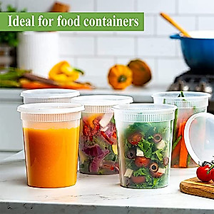 Quunoot [83 Packs, 3 Sizes] Deli Food Storage Containers with Lids - 32oz, 16oz, 8oz Deli Food Containers with Spoons and Labels, BPA Free | Leak-Proof | Microwave Dishwasher Freezer Safe