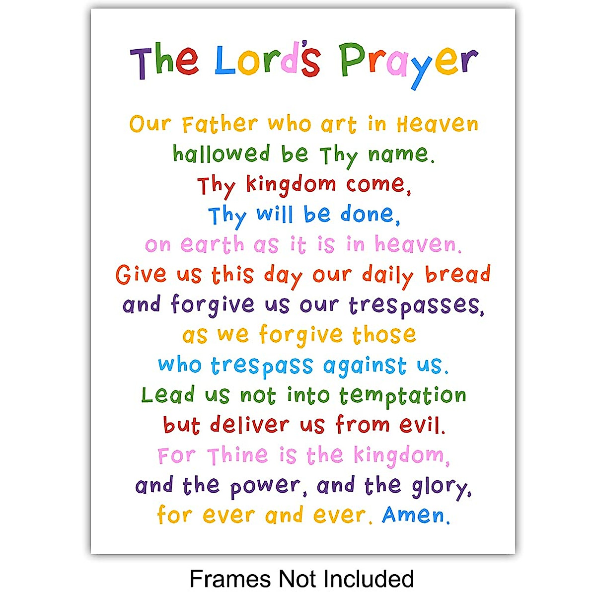 LARGE 11x14 - Ten Commandments Wall Decor - Psalm 91 - Lords Prayer Wall Art - Religious Wall Decor - Christian Wall Art - Beatitudes Wall Art - Catholic Gifts - God Bible Verses - Scripture Wall Art