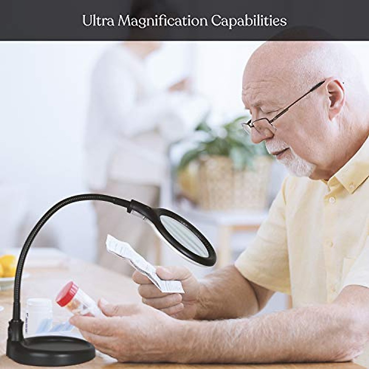 Brightech LightView Pro Flex 2 in 1 Magnifying Desk Lamp, 2.25x Light Magnifier, Adjustable Magnifying Glass with Light for Crafts, Reading, Close Work