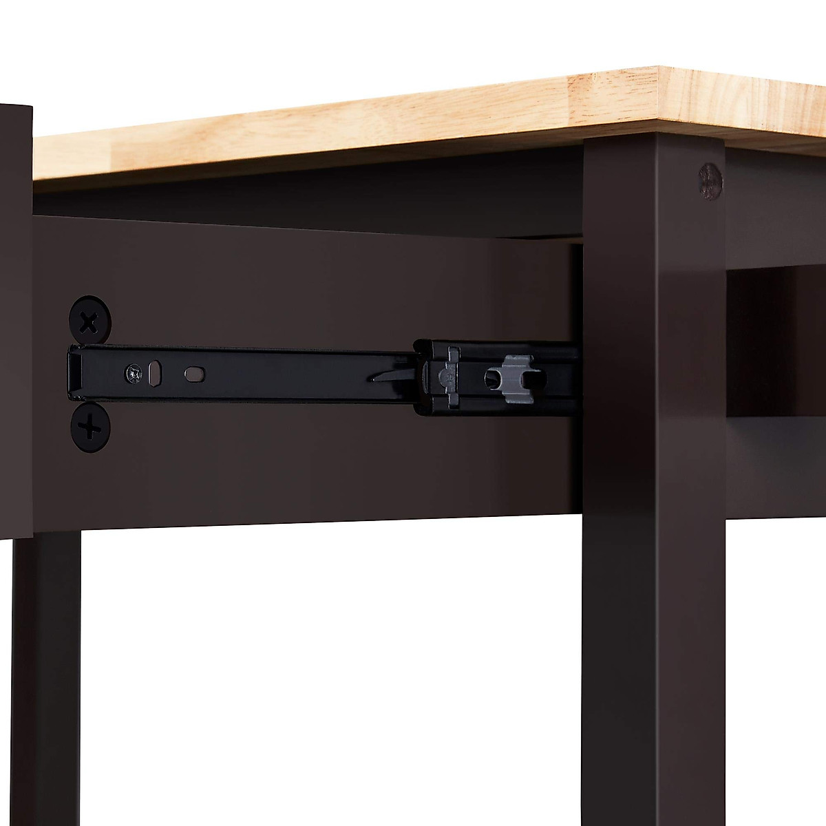 Yaheetech Rolling Kitchen Island Cart, 3 Tiers Microwave Stand Cart Serving Cart on Wheels with Storage Drawer and Shelves 40’’ W Large Countertop, Espresso