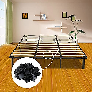 50mm Plastic Black Bed Slat Holders Caps Double Centre Caps Holders Replacement for Metal Frames Pack of 50