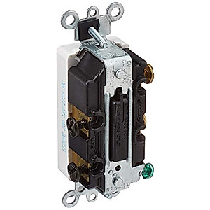 Leviton 5622-2W 20 Amp, 120/277 Volt, Decora Plus Rocker Double-Pole AC Quiet Switch, White