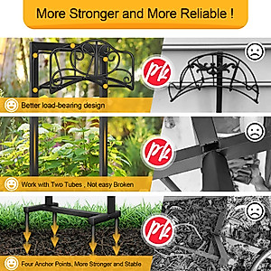 SHOMEXTOL Garden Hose Holder -Freestanding Heavy Duty Hose Hanger,Upgraded Water Hose Holder Holds 100-feet Hose,Sturdy Hose Stand and Hose Storage Rack for Lawn & Yard,Black