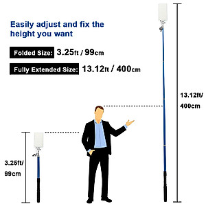 Uboway Outdoor Camping Lights Telescopic Fishing Rod Lamp with IR Remote for Camping, Fishing, Travelling, Party 12V