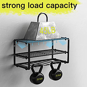 hannger Power Tool Organizer Wall Mount, 3 Layers 4 Holes Drill Organizer Wall Mount, Includes Drill Organizer Wall Mount and Tool Shelf for Maximum Efficiency