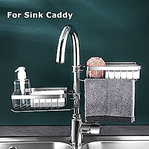 Faucet Sponge Holder for Kitchen Sink, ZeJlo Faucet Rack for Kitchen Sink and Shower Caddy, Premium SUS304 Stainless Steel Detachable Hanging Faucet Drain Rack for Soap Sponge Brush Scrubber