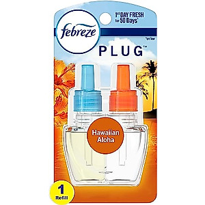 Febreze Odor-Fighting Fade Defy PLUG Air Freshener Refill, Hawaiian Aloha, (1) .87 fl. oz. Oil Refill