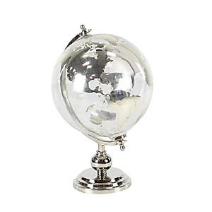 CosmoLiving by Cosmopolitan Aluminum Metal Globe with Tiered Base, 7" x 6" x 10", Gold