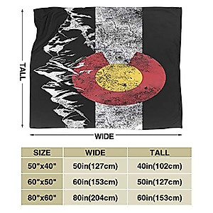 Carwayii Flannel Throw Blanket,Colorado Flag Vintage Mountain Soft Sherpa Lap Blanket for Family Birthday Gift,Durable Sofa Blanket Cozy Noon Break Blanket for Office Home Bed -50''x60''