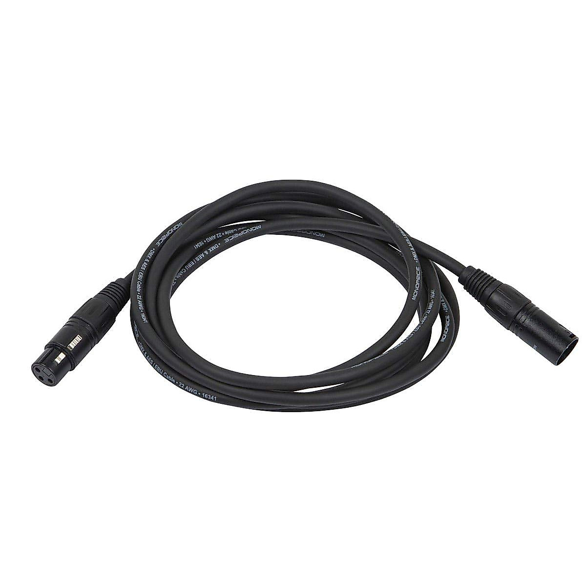 Monoprice AES/EBU Cable - 3-Pin - 3 Meter (10 Feet) Black, 22AWG, Twisted Conductors With Copper Braid And Aluminum Foil Shielding