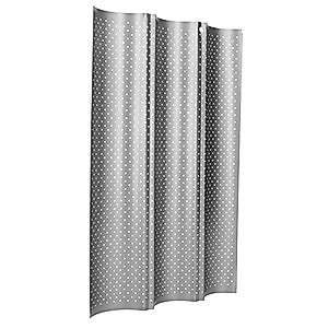 Qiilu Baguette Baguette Stainless Steel Silver Nonstick Multigrooves Waves French Bread Pan Baguette Baking Cooking Tray Kitchen Tool (Three slots)