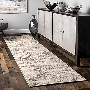 nuLOOM Freja Floral & Paisley 2x12 Runner Rug for Living Room Bedroom Dining Room Entryway Hallway Kitchen, Beige/Ivory