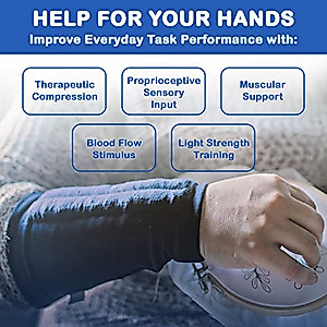 Weighted Compression Arm Sleeve (X-LARGE, 1lb.) - For Strength & Movement Assistance, Compression, Beneficial for Tremoring & Strengthening (PLEASE USE SIZE CHART IN PICS AND VIDEOS BEFORE ORDERING)