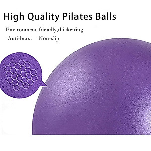 JUFANGFIN Pilates Exercise Ball Mini 6 Inch Yoga Barre Workout Fitness Balance Physical Therapy Squishy Balls for Home with Pump(Purple)