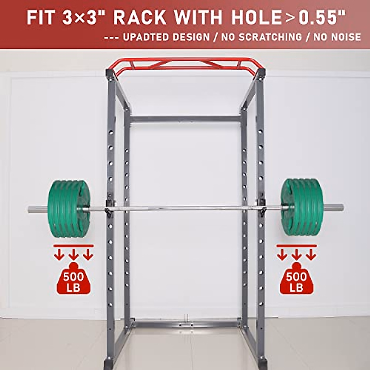 SYL Fitness J-Hooks for 3x3" Power Rack, Barbell Holder/Squat Rack Accessories J Cups