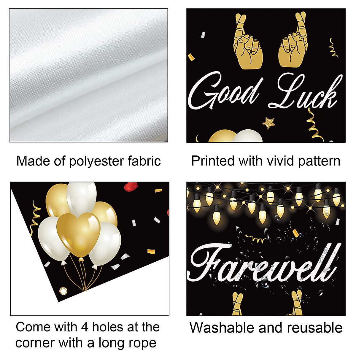 Labakita Farewell Good Luck Door Banner, Farewell Party Decorations, Going Away Party / Retirement / Graduation / Moving / Job Changing Party Decorations, Black