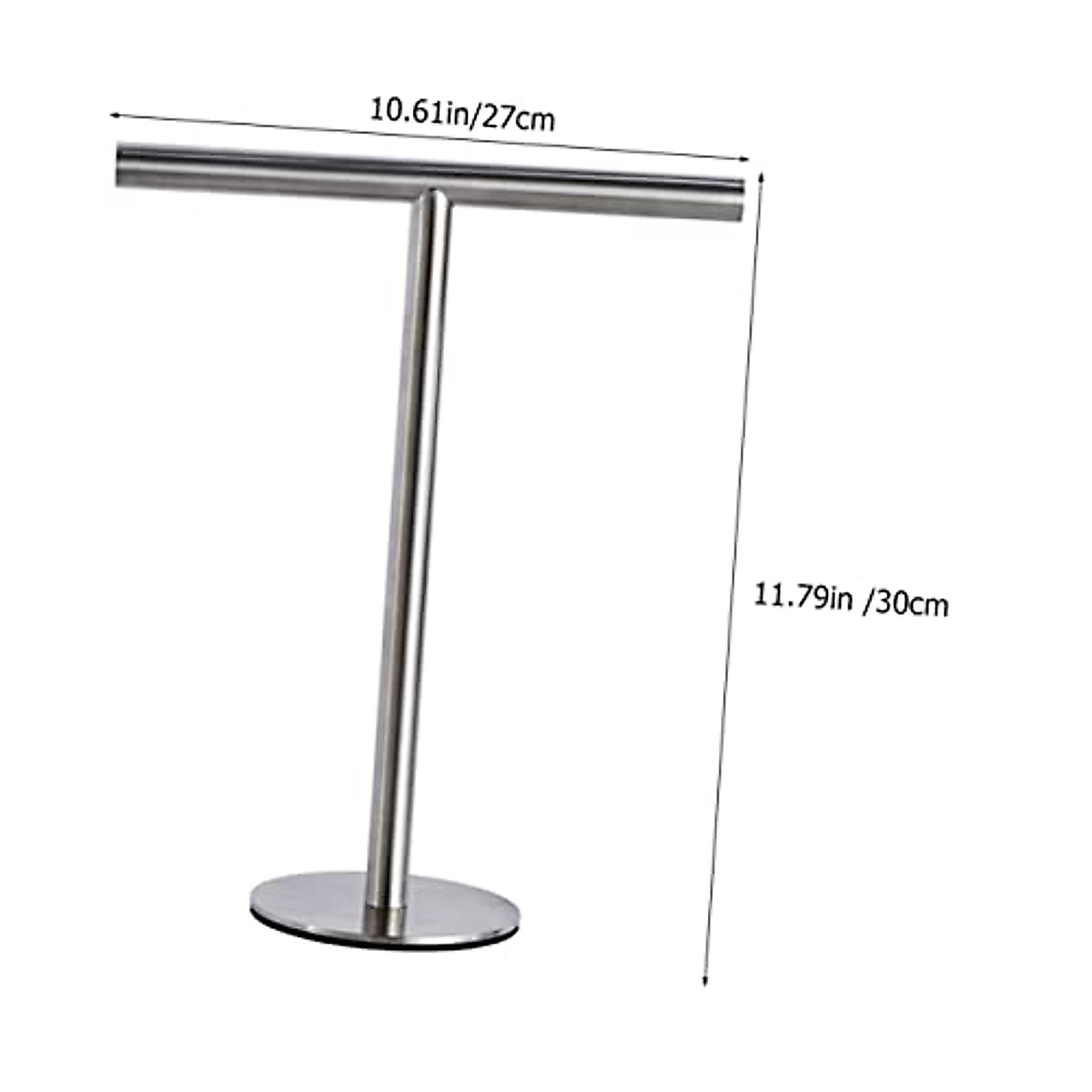 Zerodeko Stainless Steel Towel Bar Towel Hooks Washcloths Hand Towel Stand T-Shape Towel Rack Countertop Towel Stand Watch Rack Standing Towel Storage Holder Balanced Base Towel Holder Pole