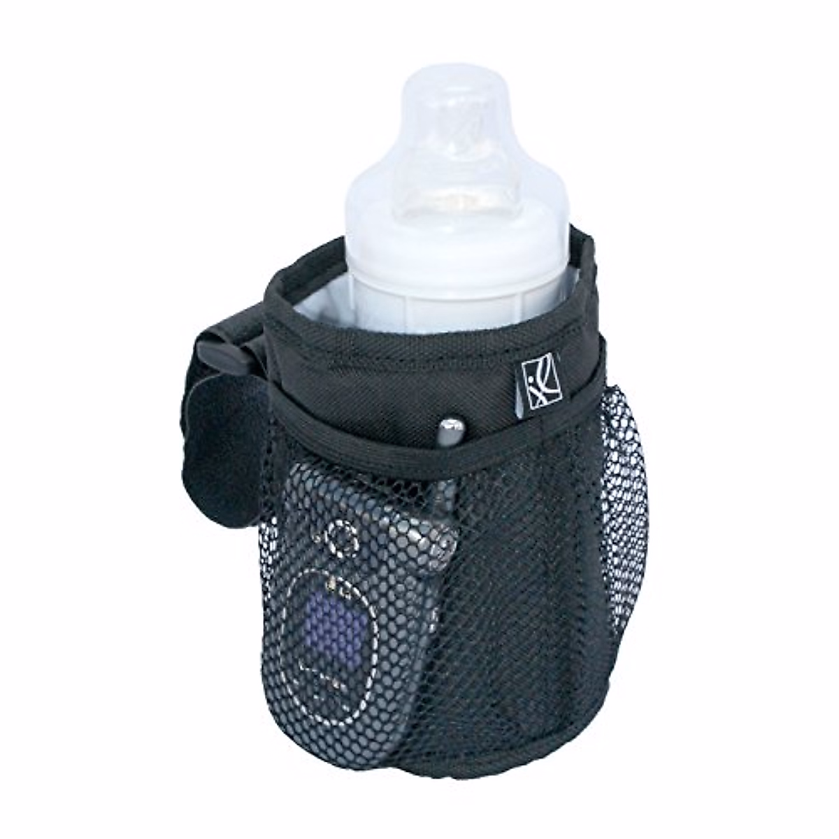 J.L. Childress Cup 'N Stuff, Universal Fit Insulated Stroller Cup Holder, Non-Slip and Adjustable, Water Resistant and Drip Free, Use on Strollers, Bikes, and Shopping Carts, Black