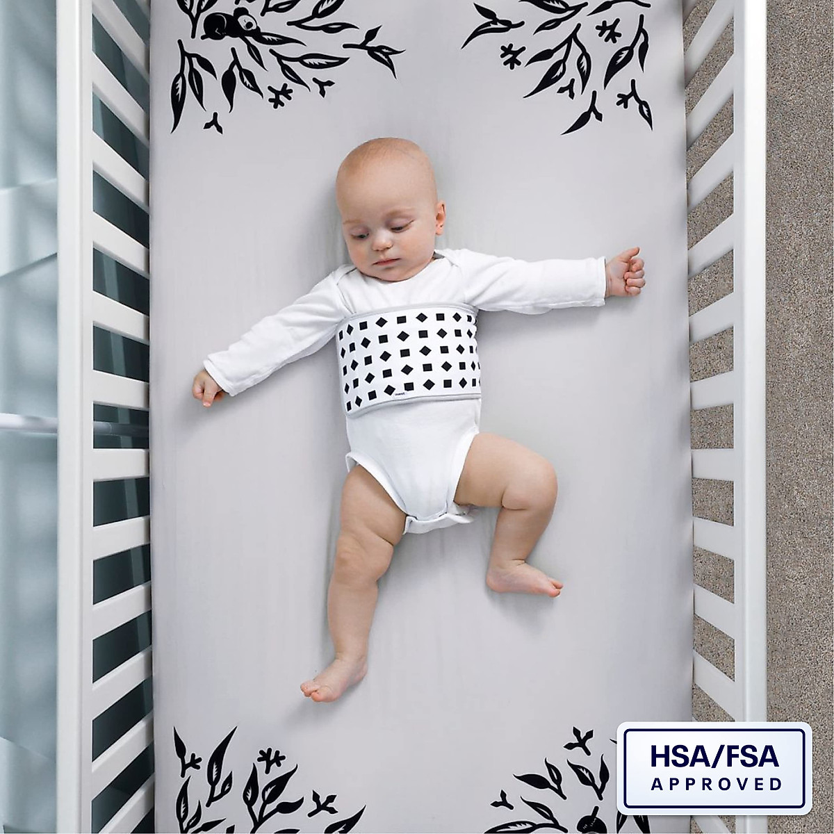 Nanit Smart Sheets – 100% Cotton Fitted Crib Sheets for Standard Crib, Works with Nanit Baby Monitors to Measure Your Baby's Height - Pebble Grey