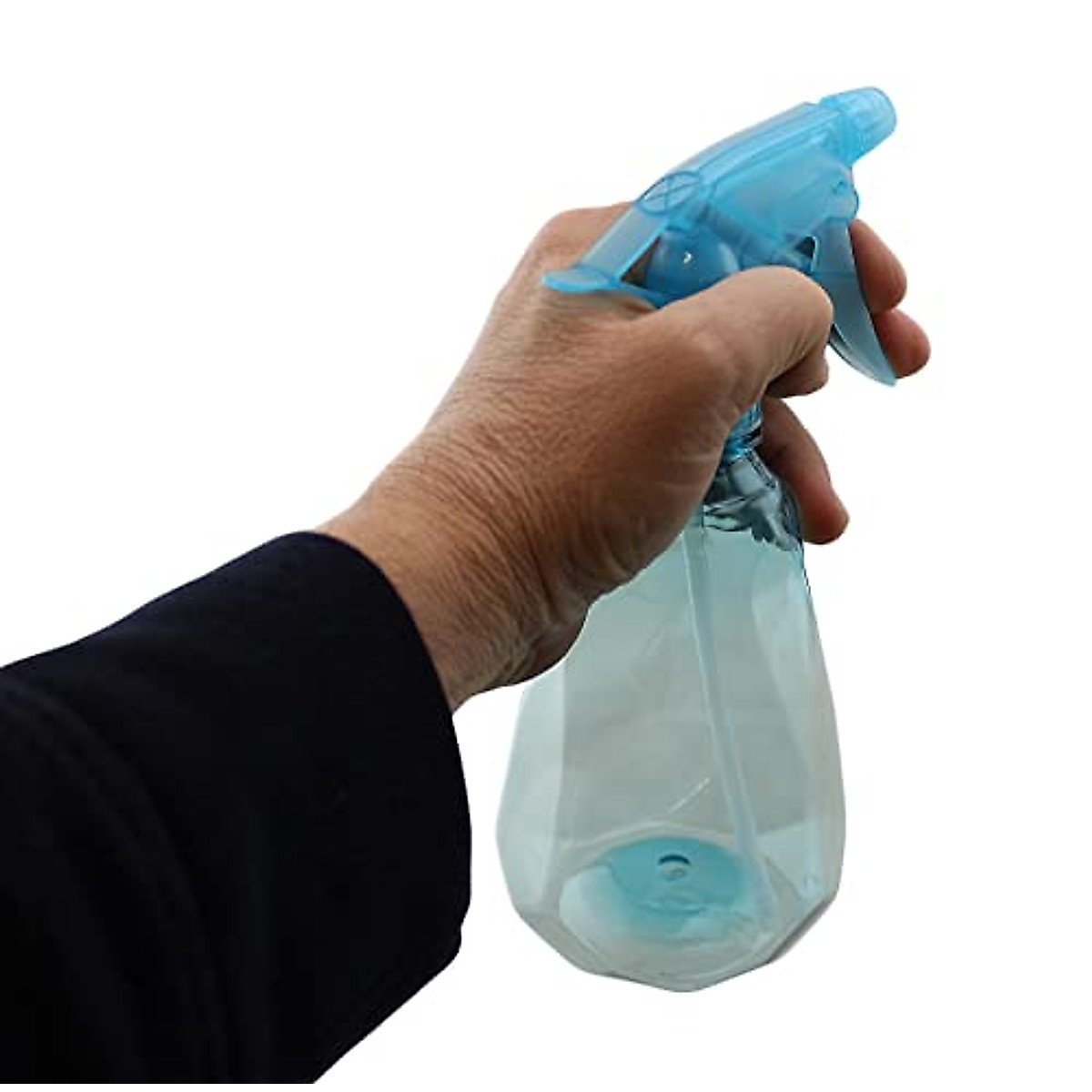 2-Piece Set of 22oz Diamond Plastic Water Bottle Sprayers with Adjustable Nozzles - Versatile Use for Cleaning, Gardening, Hair Care Aromatherapy, Misting Plants (Blue)