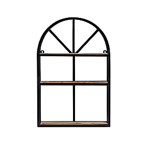 Powell Furniture Linon Penelope Metal Wall Shelves in Black