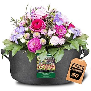 venrey 6-Pack 3-Gallon Plant Growing Pot Bags with Handles and 20 Pcs Labels, Outdoor/Indoor Garden Fabric Grow Bags, Heavy Duty 300G Thickened Aeration Nonwoven Cloth