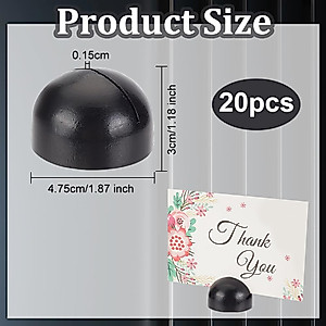 OLYCRAFT 20Pcs Round Table Number Stands Black Wood Memo Photo Stand 1.5mm Slot Name Card Holders 1.9x1.2 inch Place Card Holders Table Number Holders for Weddings Anniversary Party