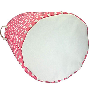 63L Large Laundry Basket, ZUEXT Collapsible Laundry Bag, Waterproof, Freestanding Laundry Hamper with Handles for Room,Toy Organizer,Home Decor(19.7x15.7 Inch, Pink Love Heart)